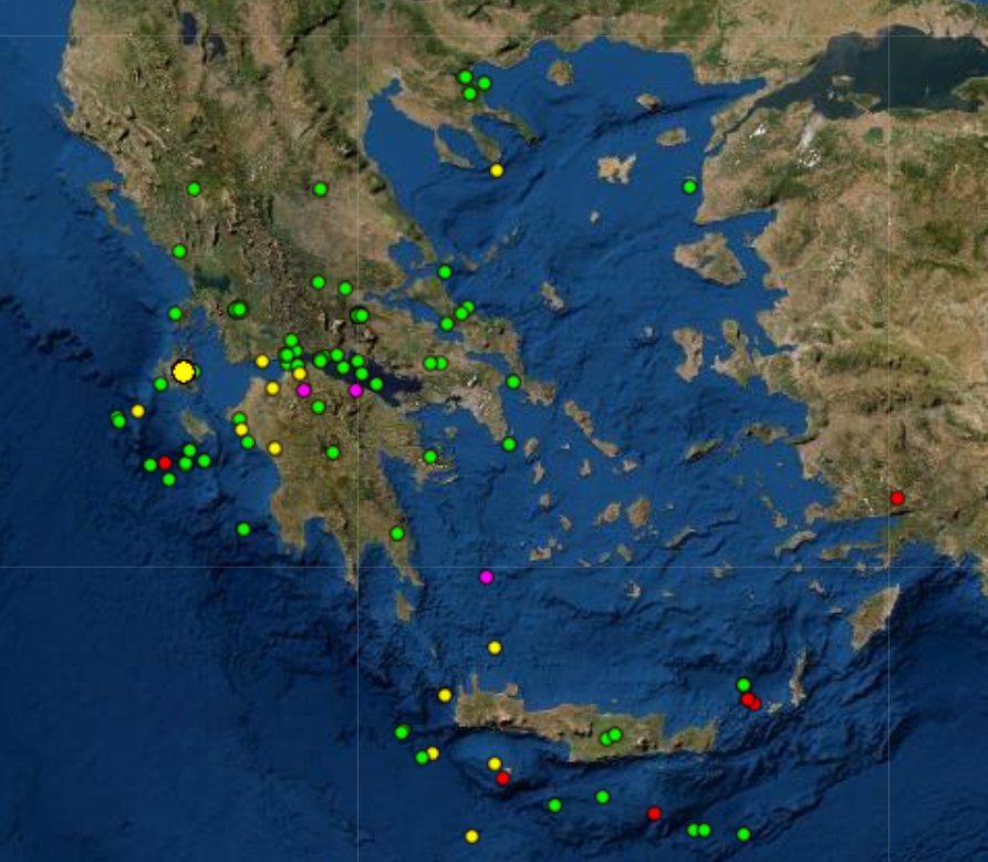 Έντονη σεισμική δραστηριότητα σε όλη την Ελλάδα - Όλοι οι σεισμοί του ...